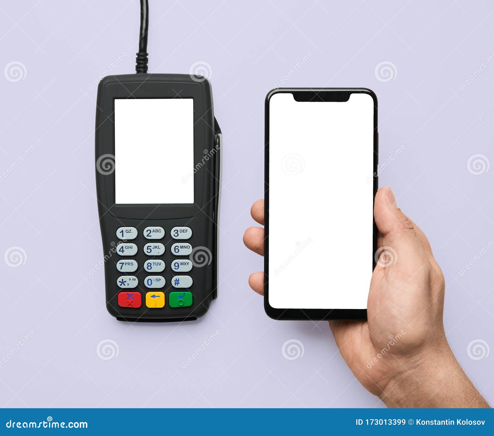 Contactless Payment for Paying by Smartphone with Nfc Technology Stock ...