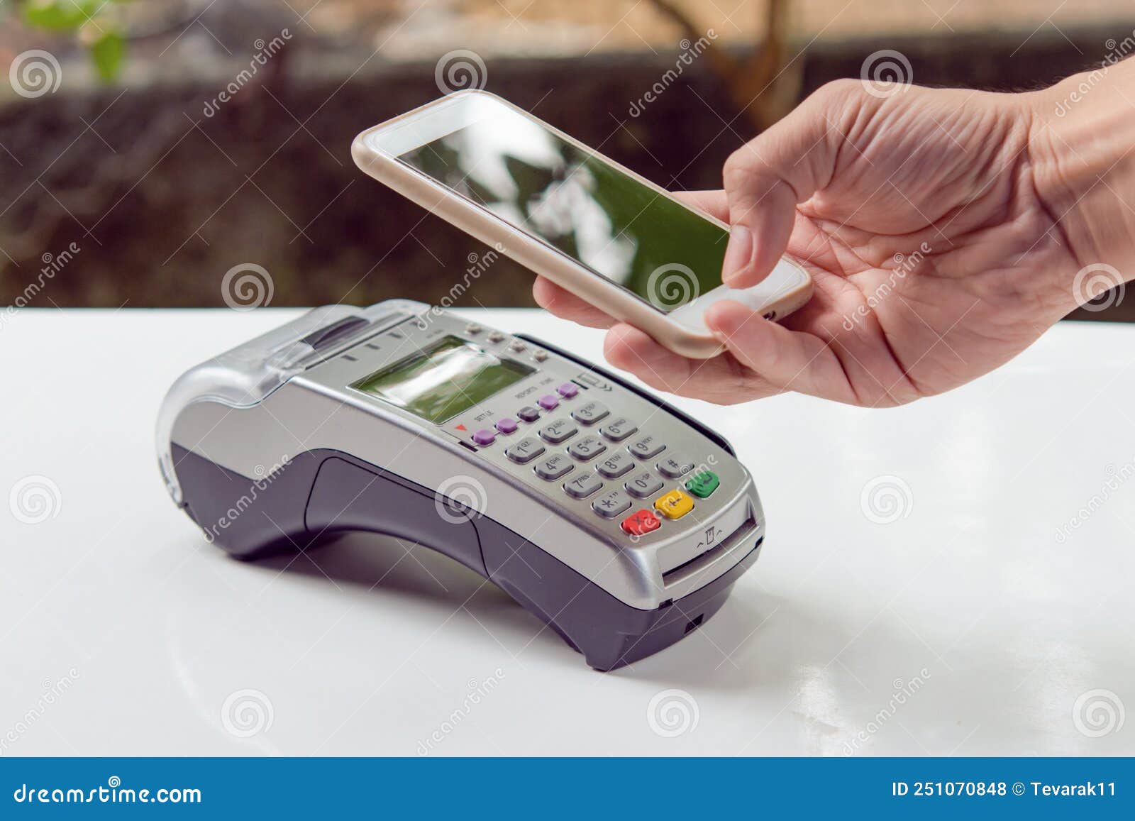 Contactless Payment by Smartphone. Payment with NFC Technology Stock ...