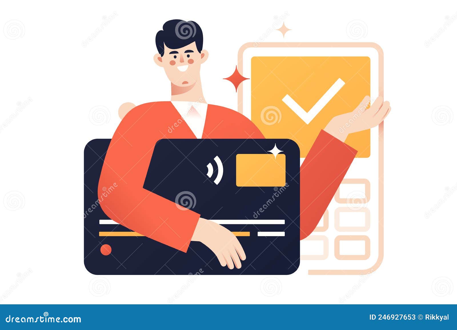 Contactless Payment, Wireless Transaction, Online Processing Vector ...