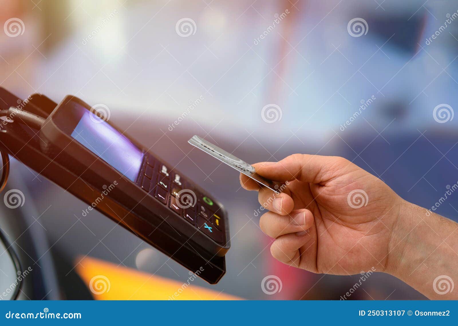 Contactless Payments from Pos Device Via Credit Card Stock Image ...