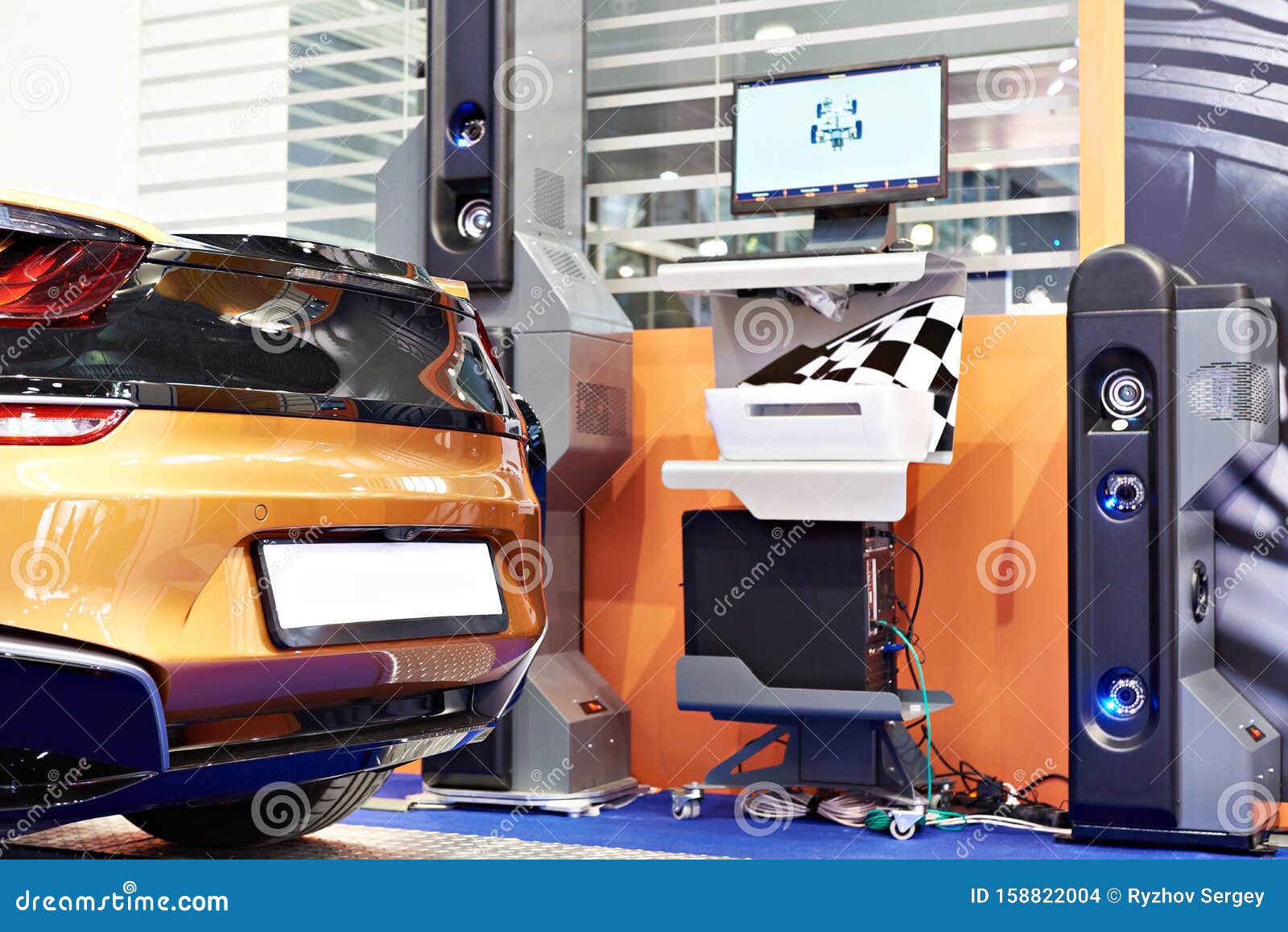 Contactless Stand For Checking Wheel Alignment Stock Photo ...