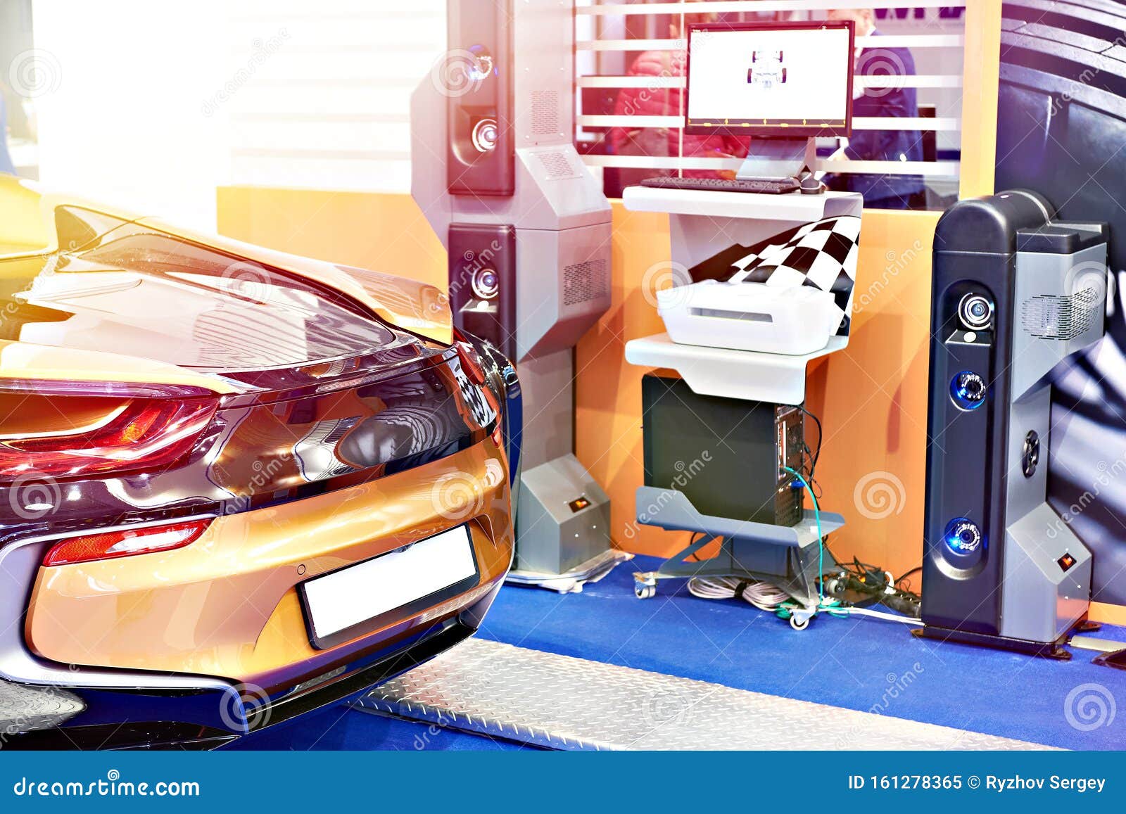 Contactless Stand for Checking Wheel Alignment Stock Image - Image of ...