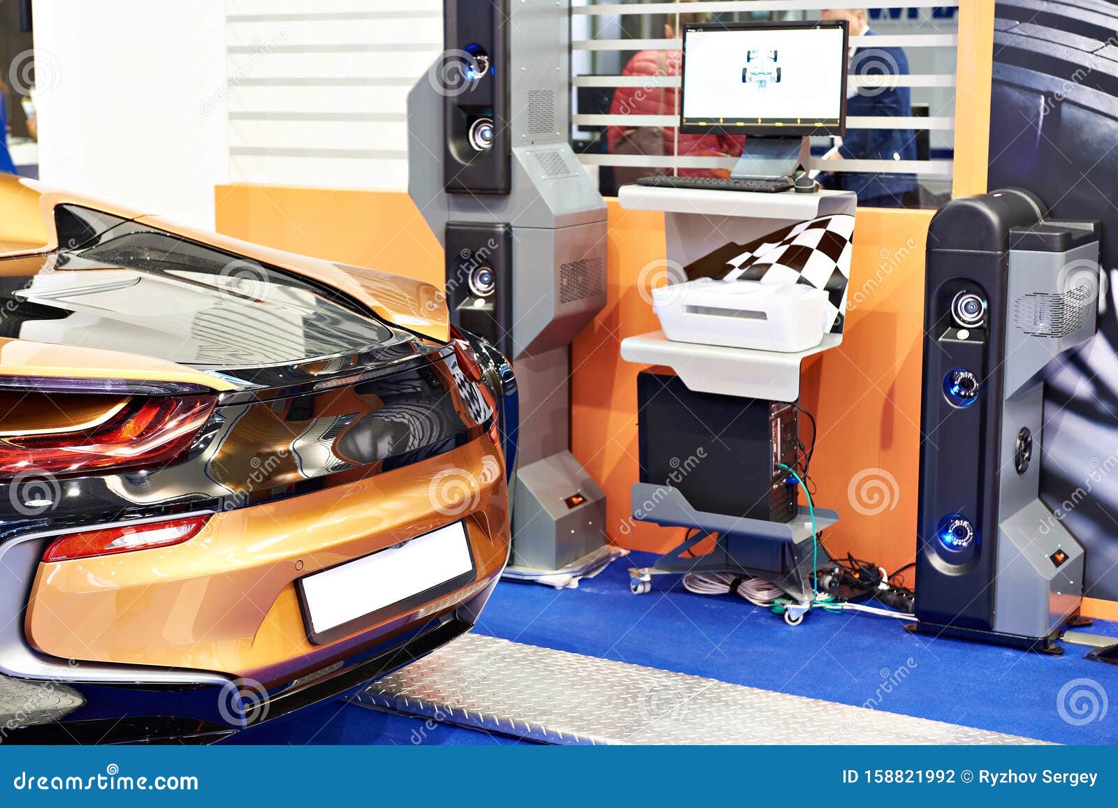 Contactless Stand for Checking Wheel Alignment Stock Photo - Image of ...