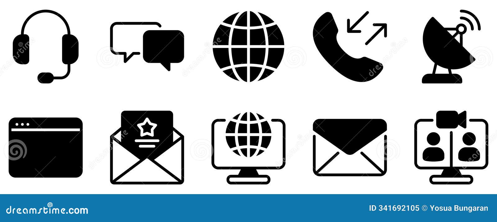 Contacts And Communication Icon Set Streamlined Line Style Collection ...