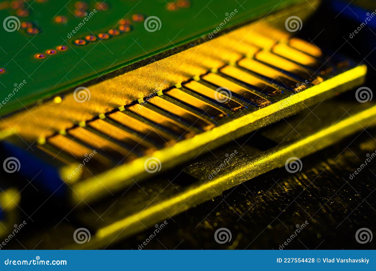 Contacts for Connecting To the Electronic Board Close-up Stock Photo ...