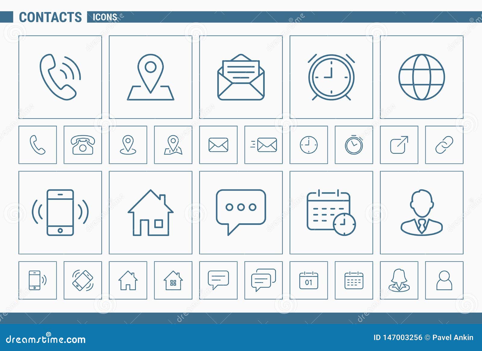 Contact Icons set 02 stock vector. Illustration of contact - 147003256