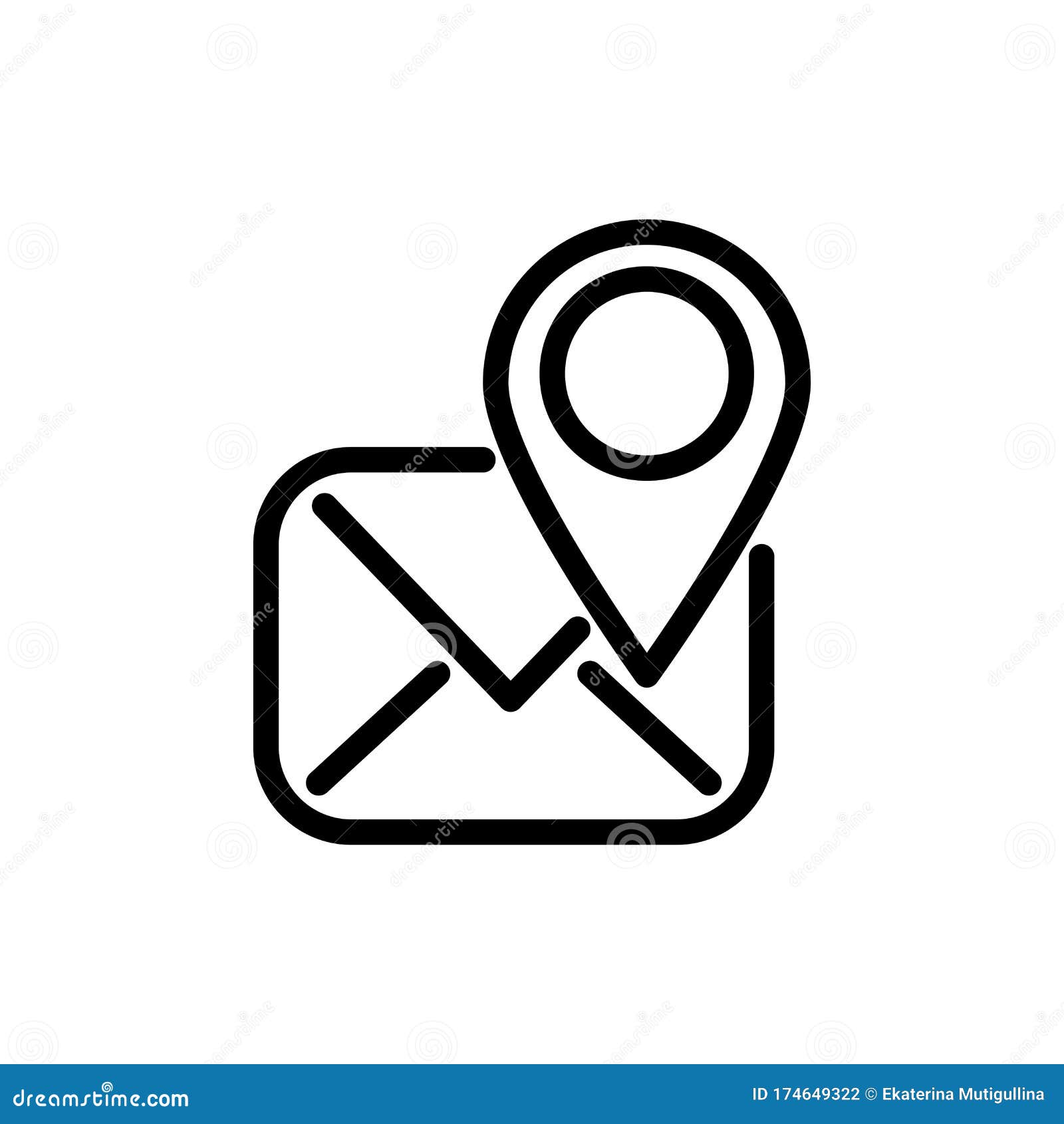 Contacts Line Icon Mail Pin Stock Vector - Illustration of mobile ...