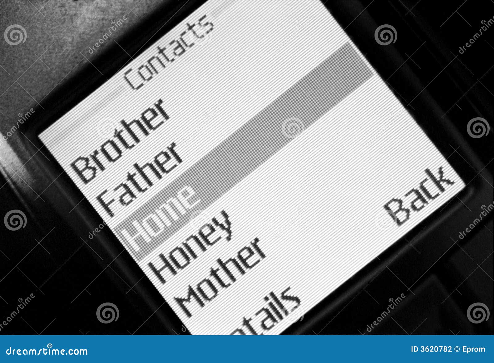 Contacts list in phone stock photo. Image of database - 3620782