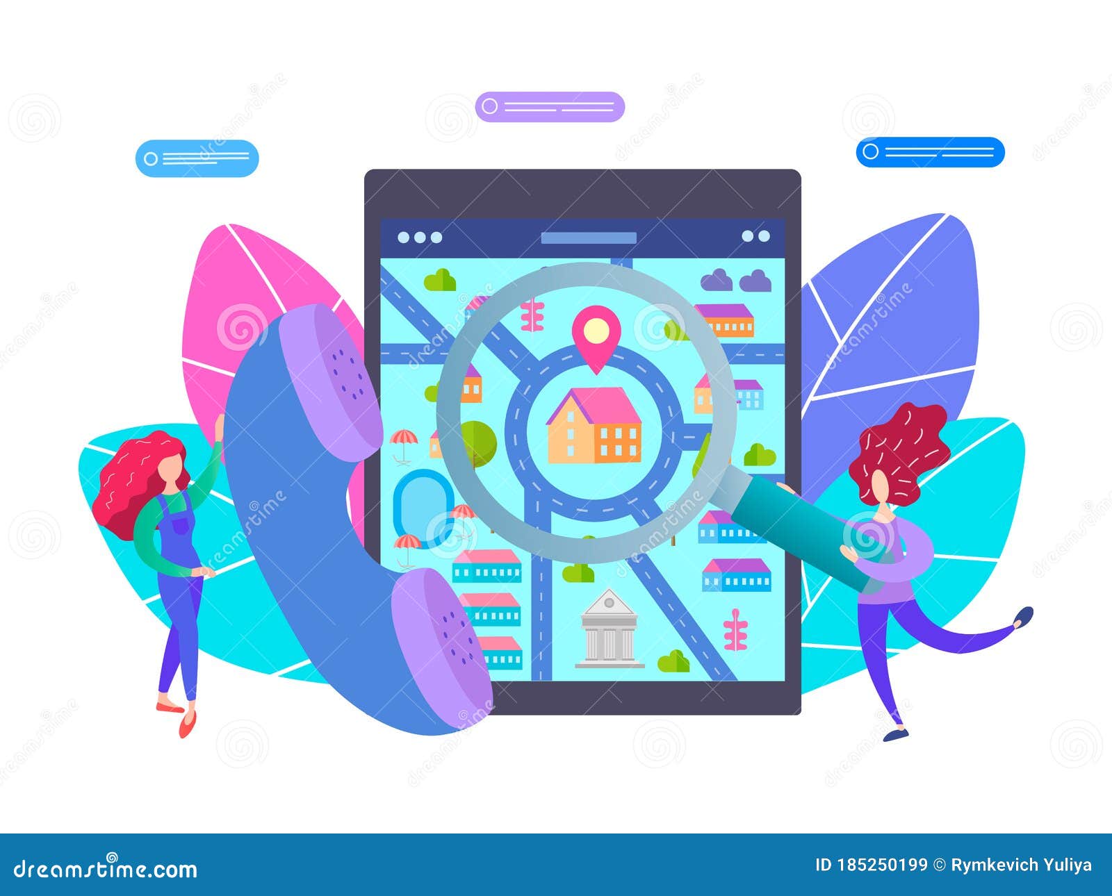 Contacts, Location, Addressee and Phone Numbers Stock Vector ...