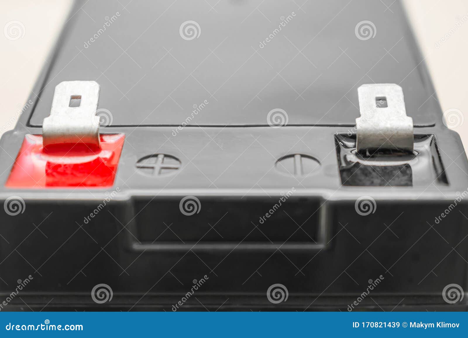 The Contacts of the Mobile Battery are Close-up. Positive and Negative ...