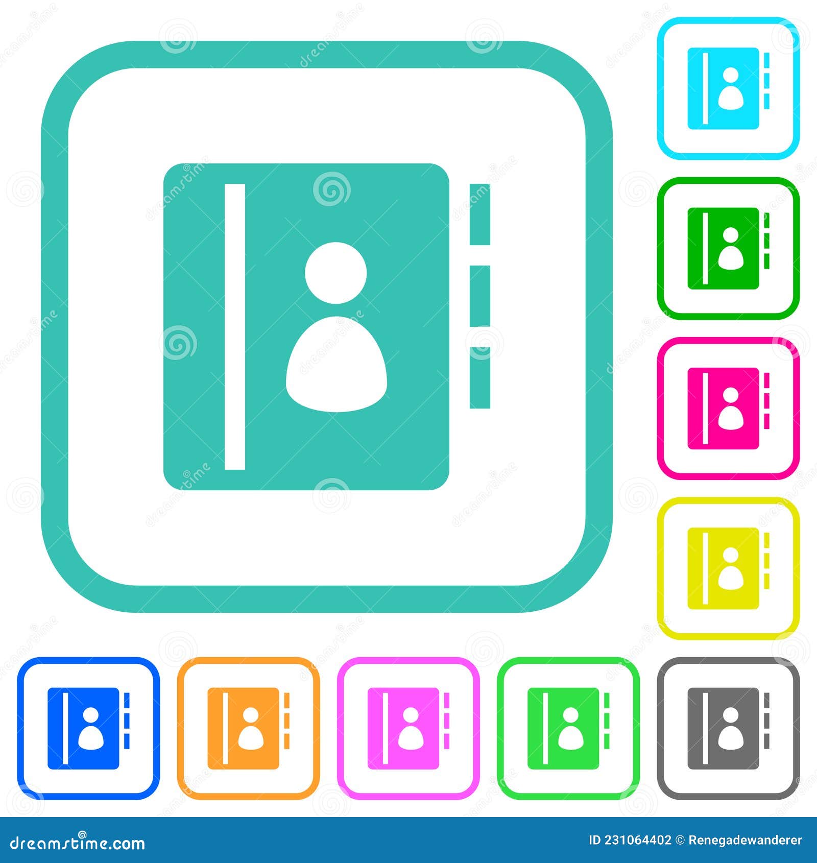 Contacts Solid Vivid Colored Flat Icons Stock Vector - Illustration of ...