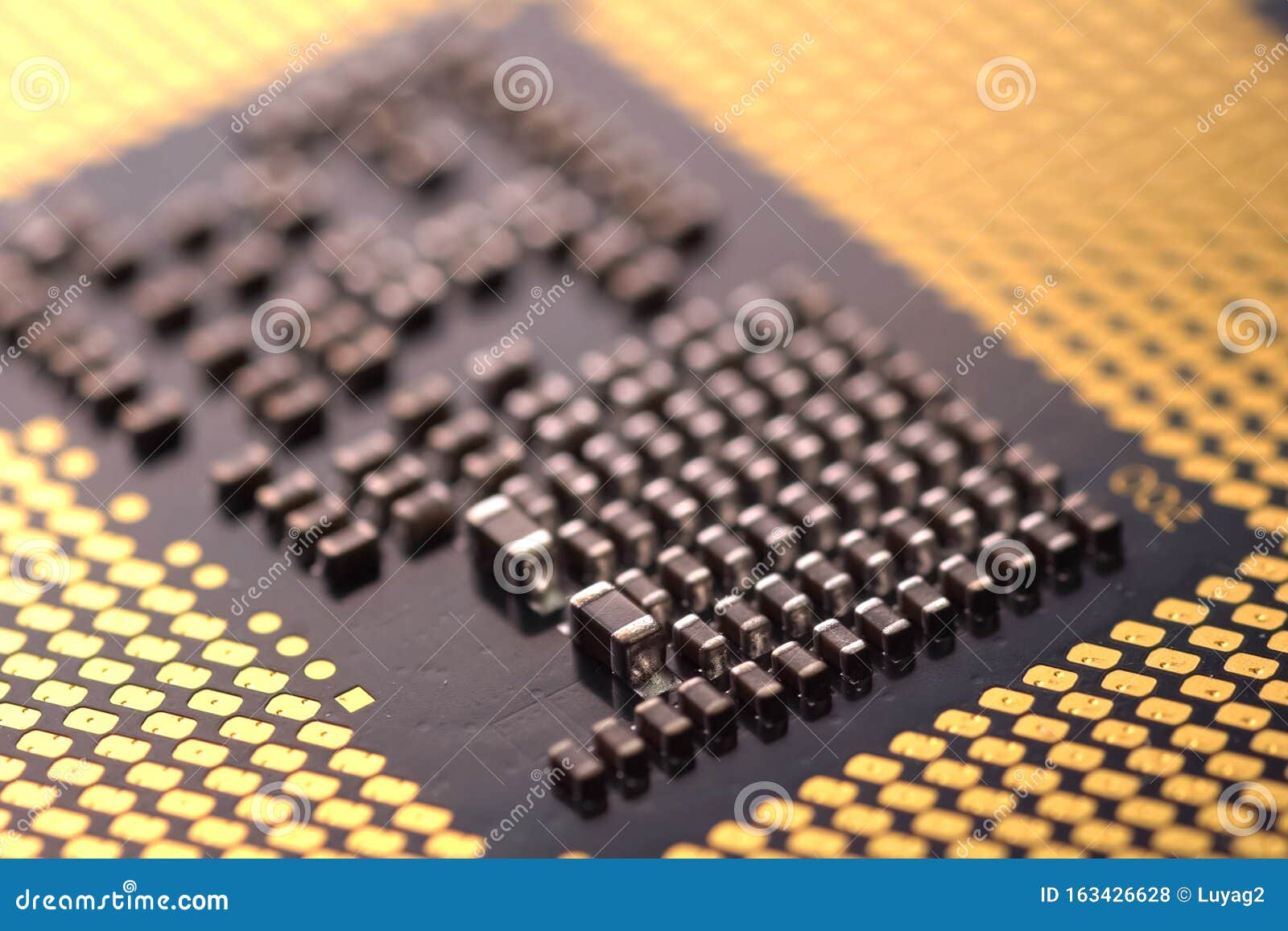 Contacts on the Surface of Central Processor. Elements of Electr Stock ...