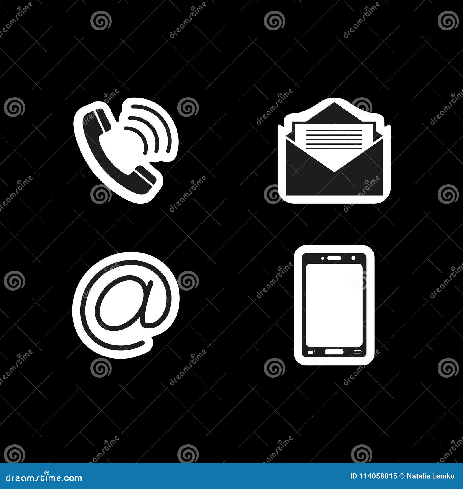 Contacts us stickers icons stock vector. Illustration of abstract ...