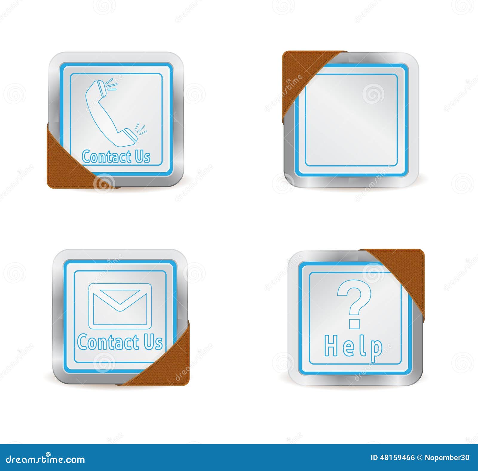 Contactus and help icons stock vector. Illustration of email - 48159466
