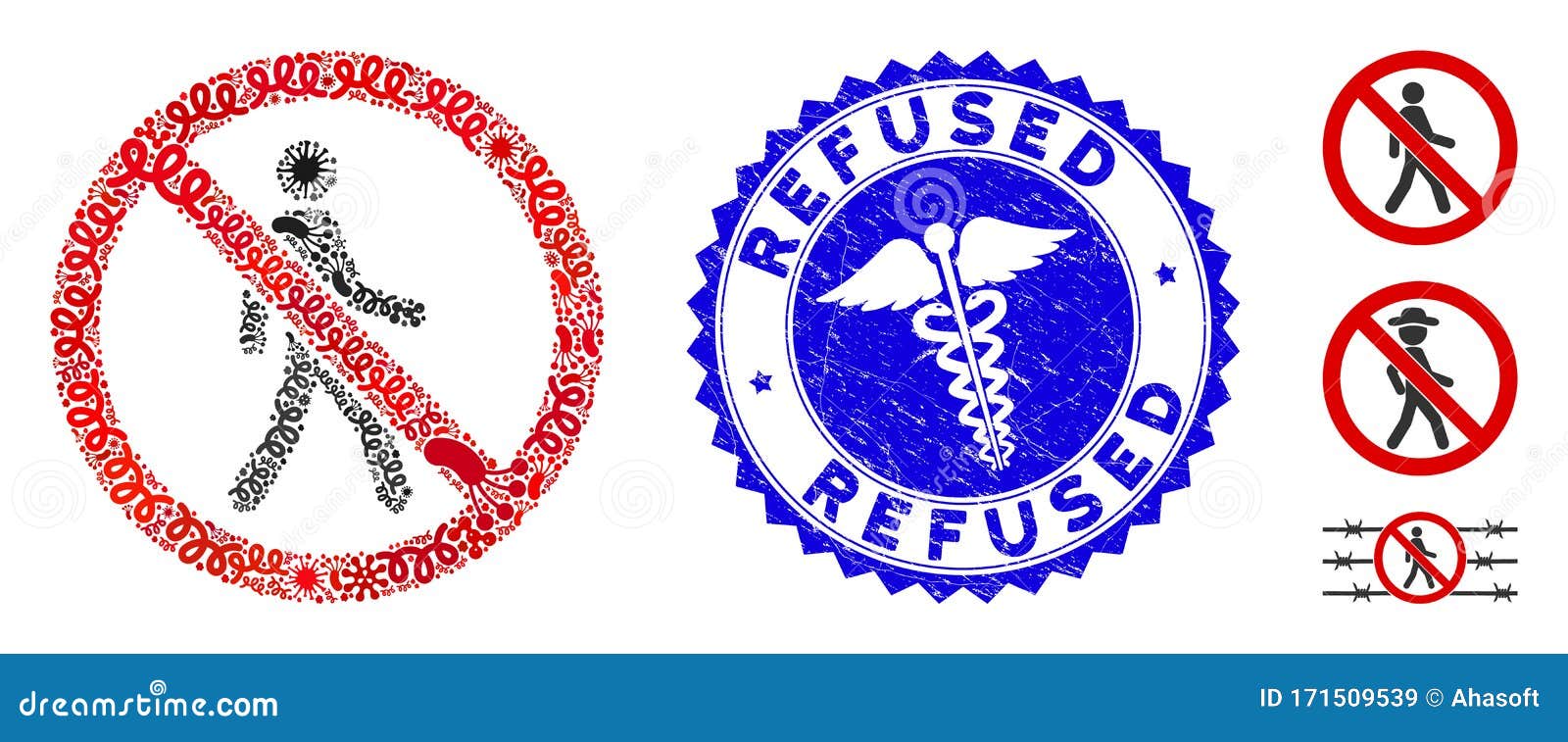 Contagion Collage No Trespassing Icon with Doctor Distress Refused ... Contagion Collage No Trespassing Icon with Doctor Distress Refused ...