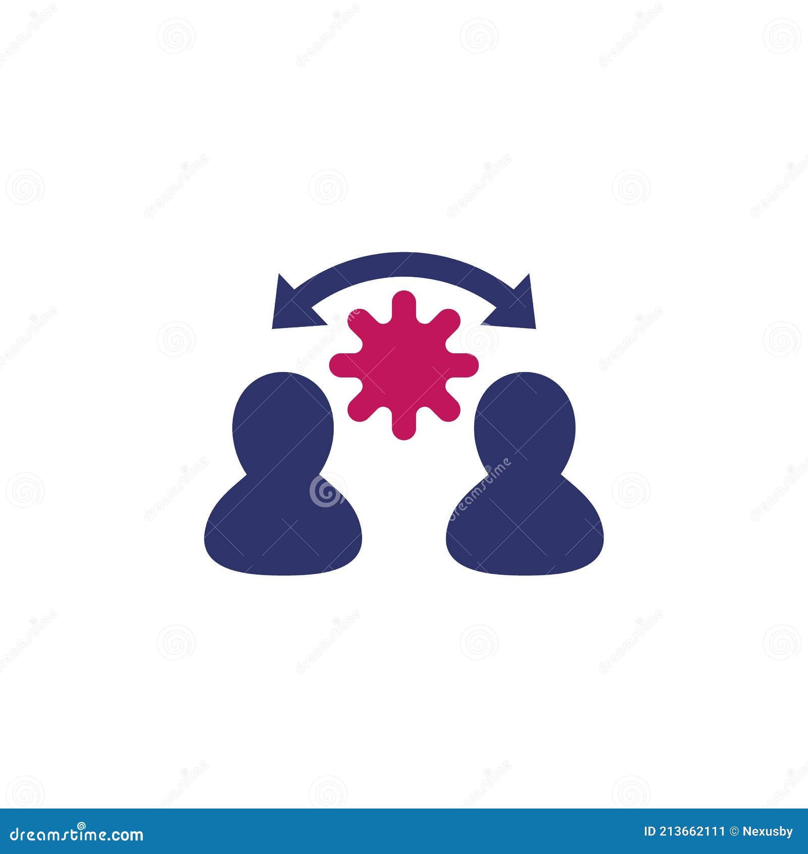 Contagion Icon with Virus on White Stock Vector - Illustration of ...