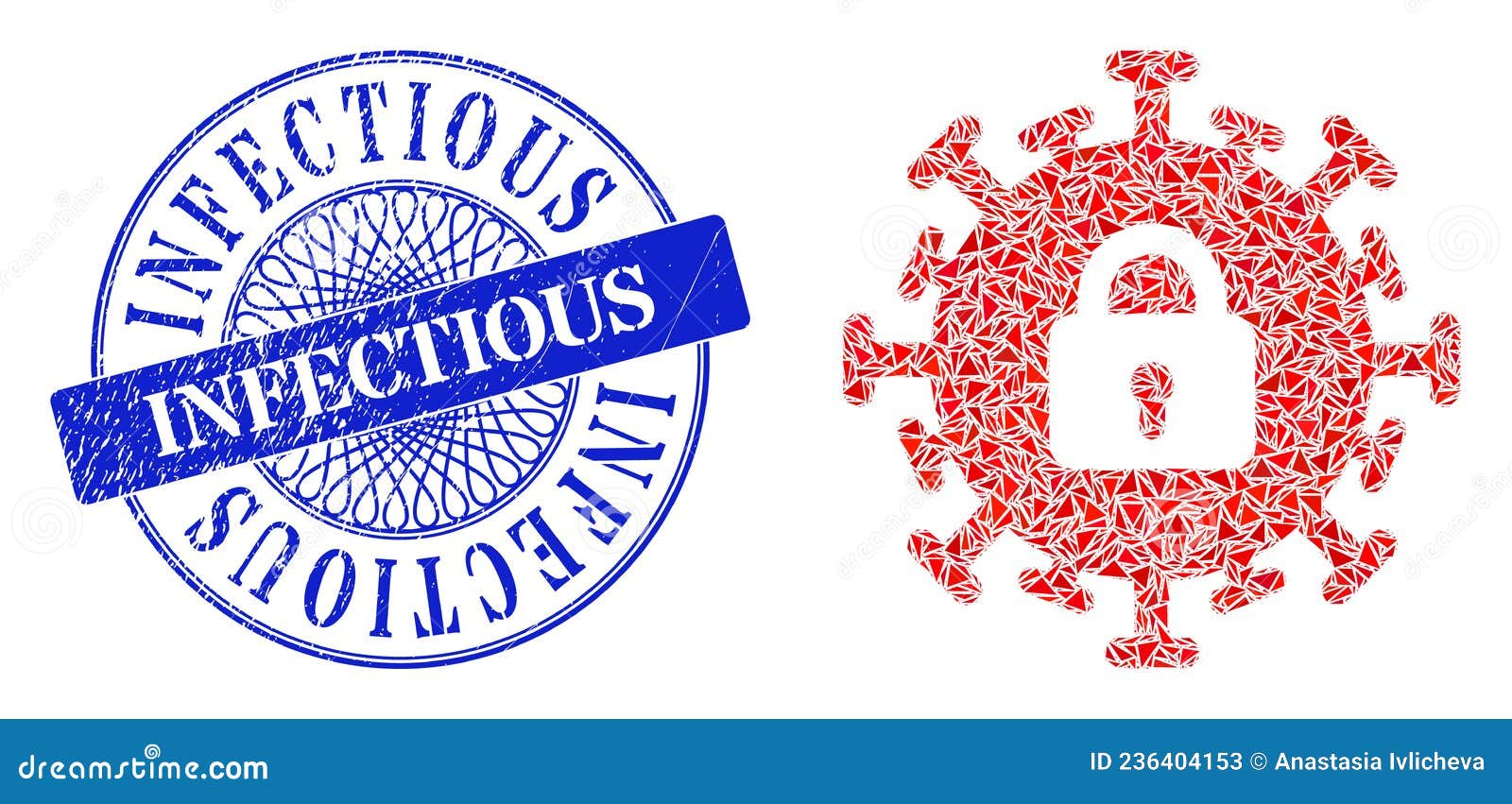 Distress Infectious Stamp Seal and Triangle Contagious Lockdown Mosaic ...