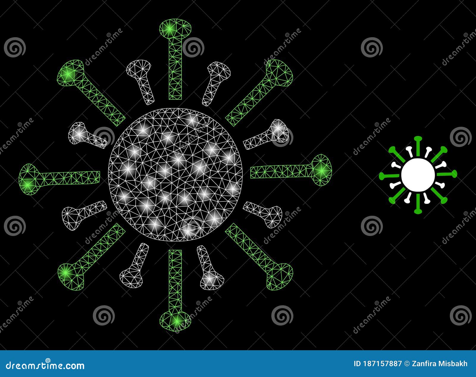 Contagious Virus - Bright Web Mesh with Light Spots Stock Vector ...