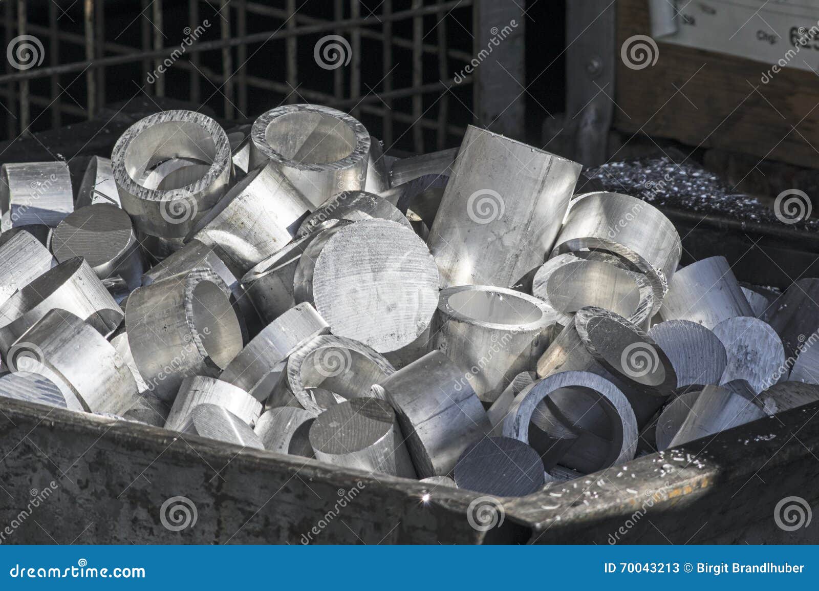 Container with Aluminum Waste Stock Image - Image of waste, silver ...