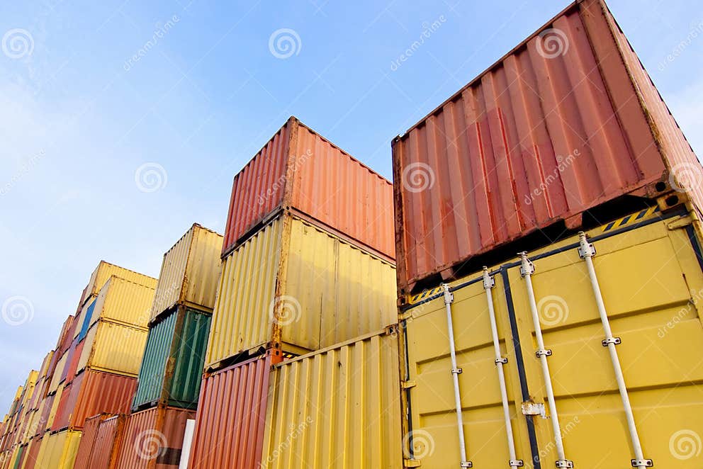 Container area stock photo. Image of logistic, stack - 18174872