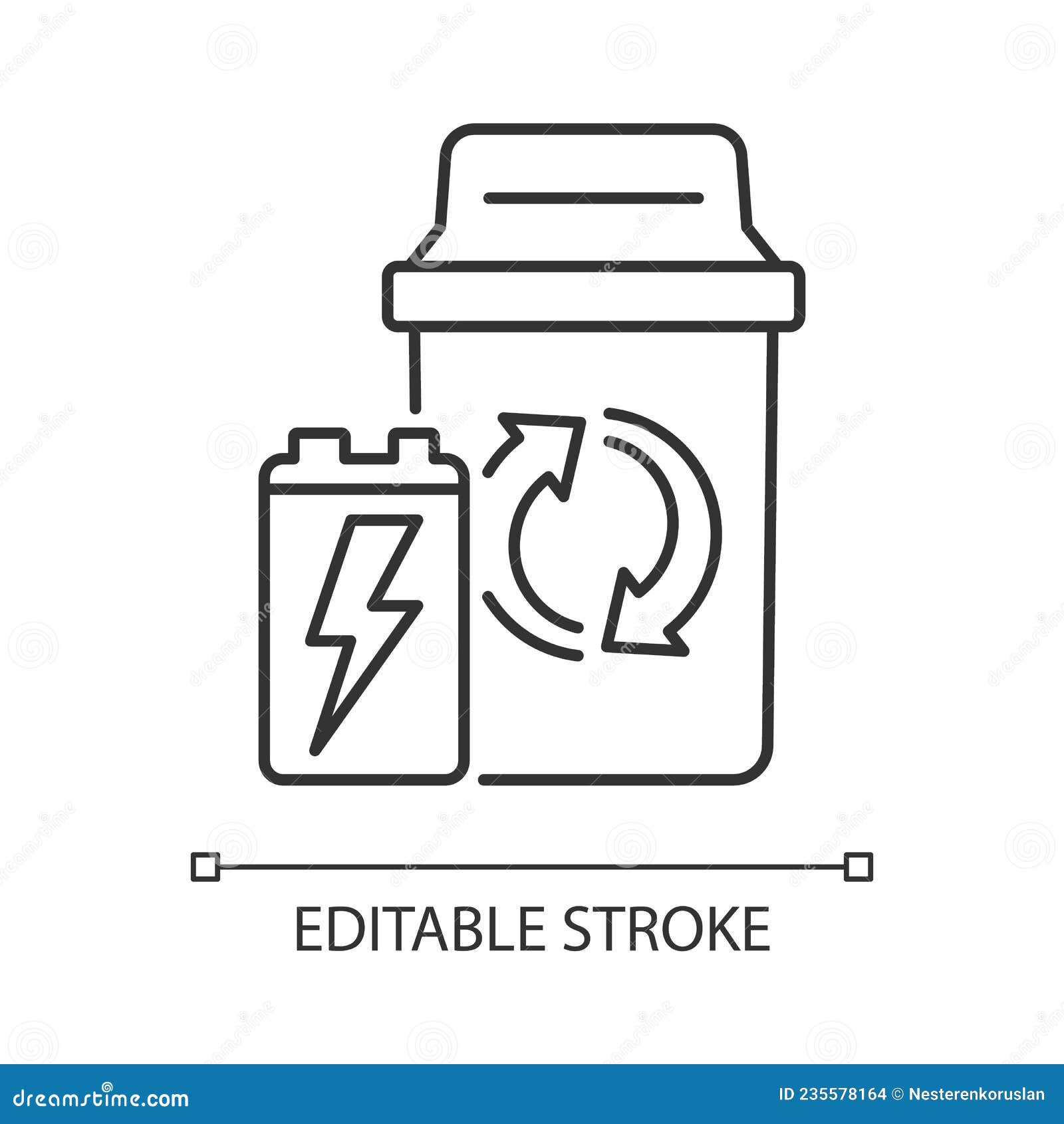 Container for Battery Disposal Linear Icon Stock Vector - Illustration ...