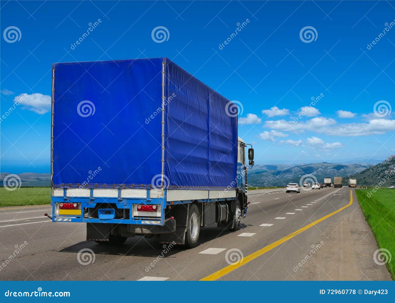 Container on the Big Highway. Stock Photo - Image of motorway ...