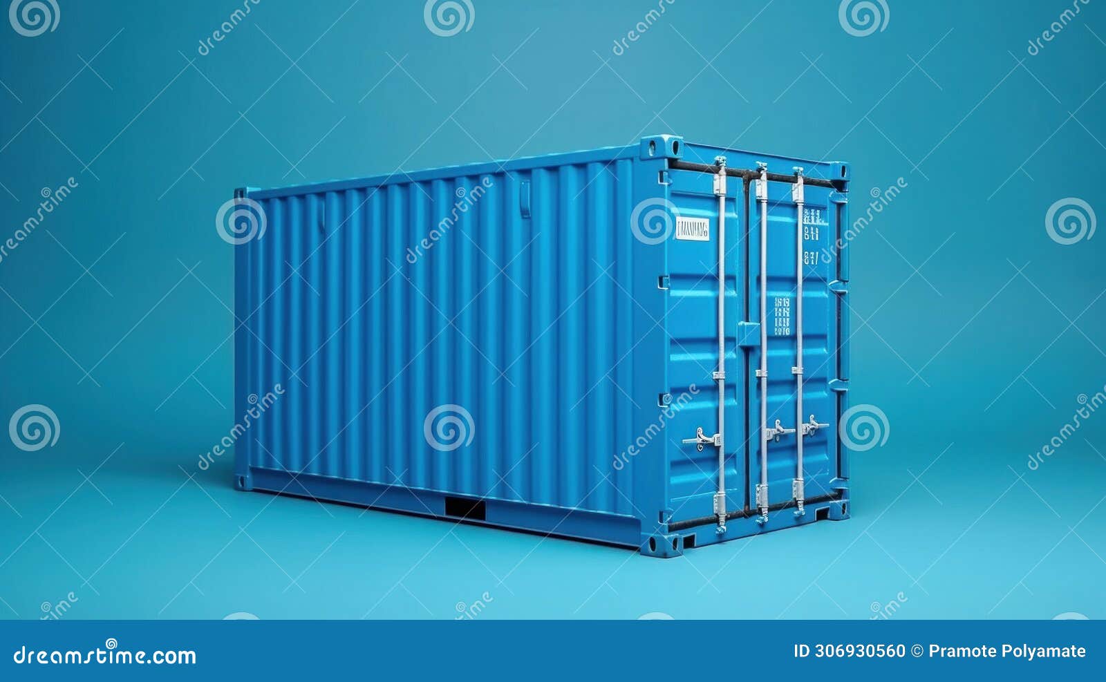 A Container Blue Color on White Background Stock Photo - Image of ...