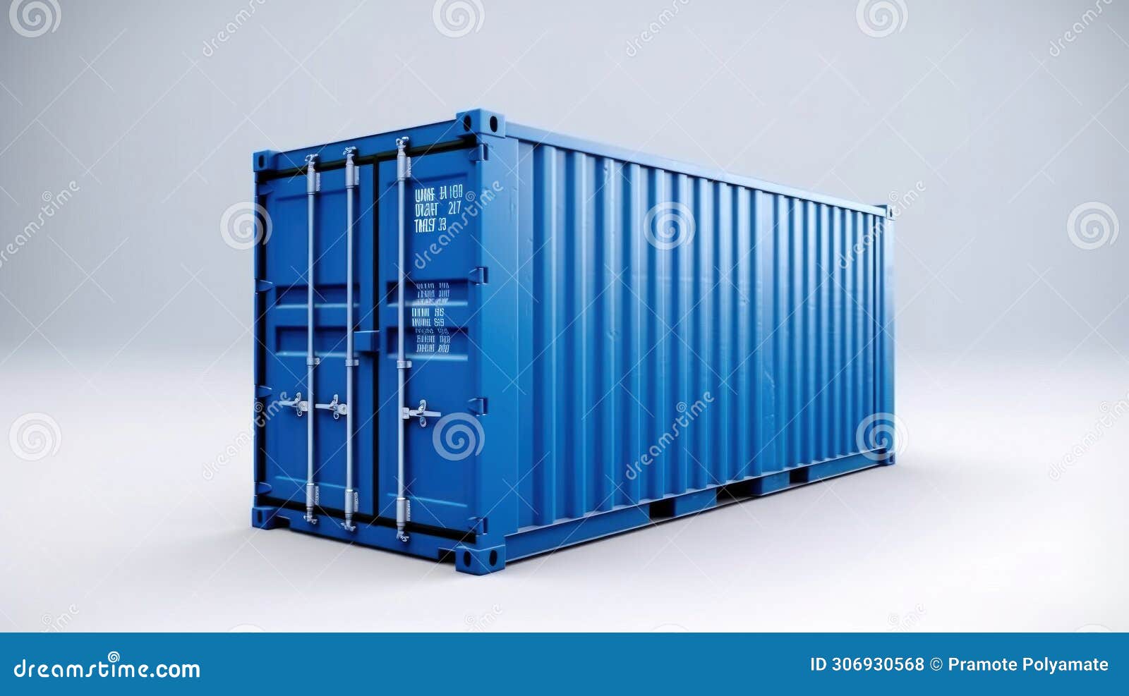 A Container Blue Color on White Background Stock Photo - Image of heavy ...