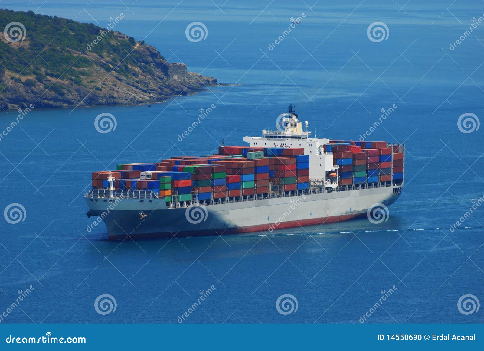 Container boat stock photo. Image of full, industry, goods - 14550690