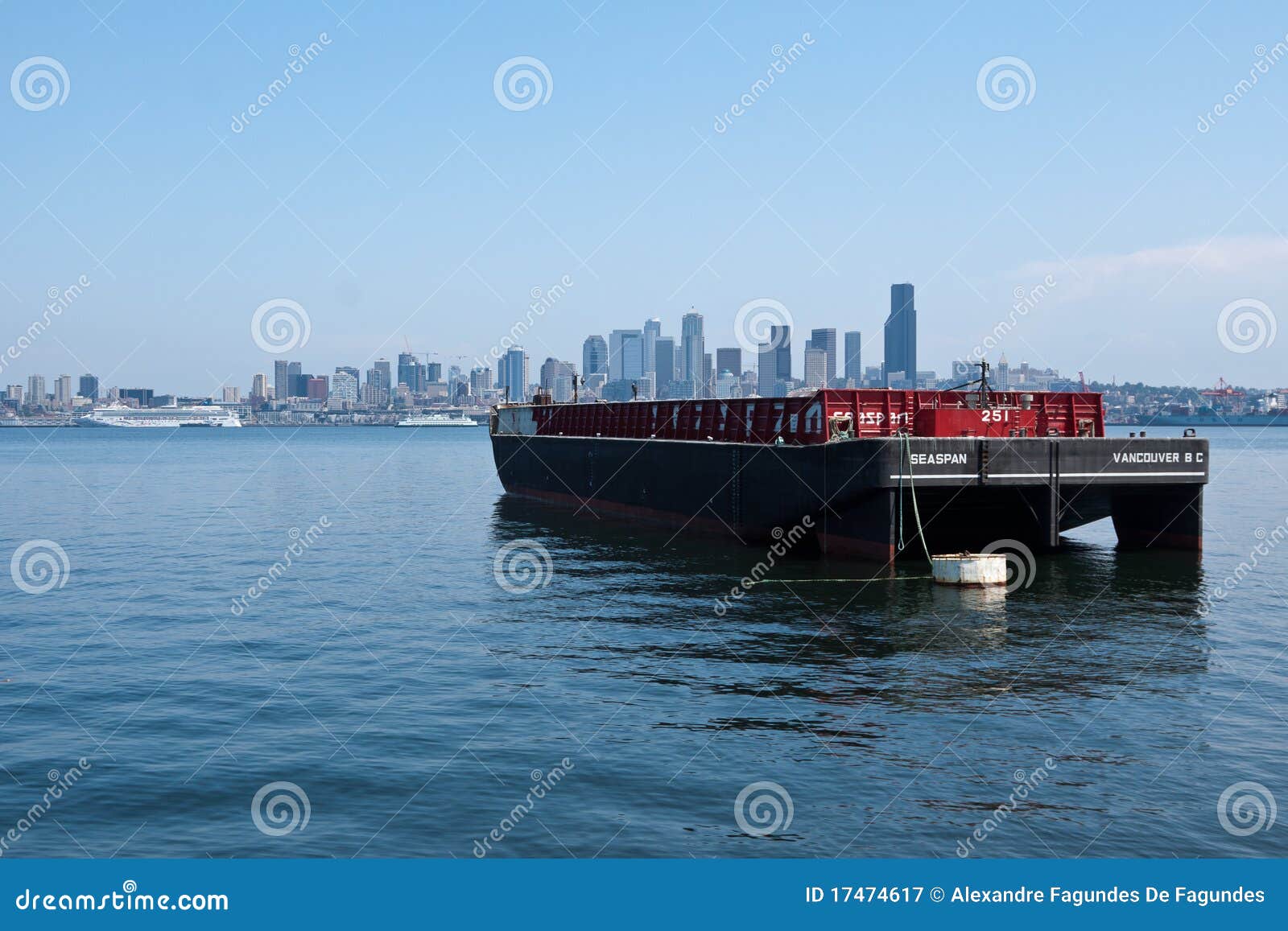 Container Boat in Seattle editorial photography. Image of tower - 17474617