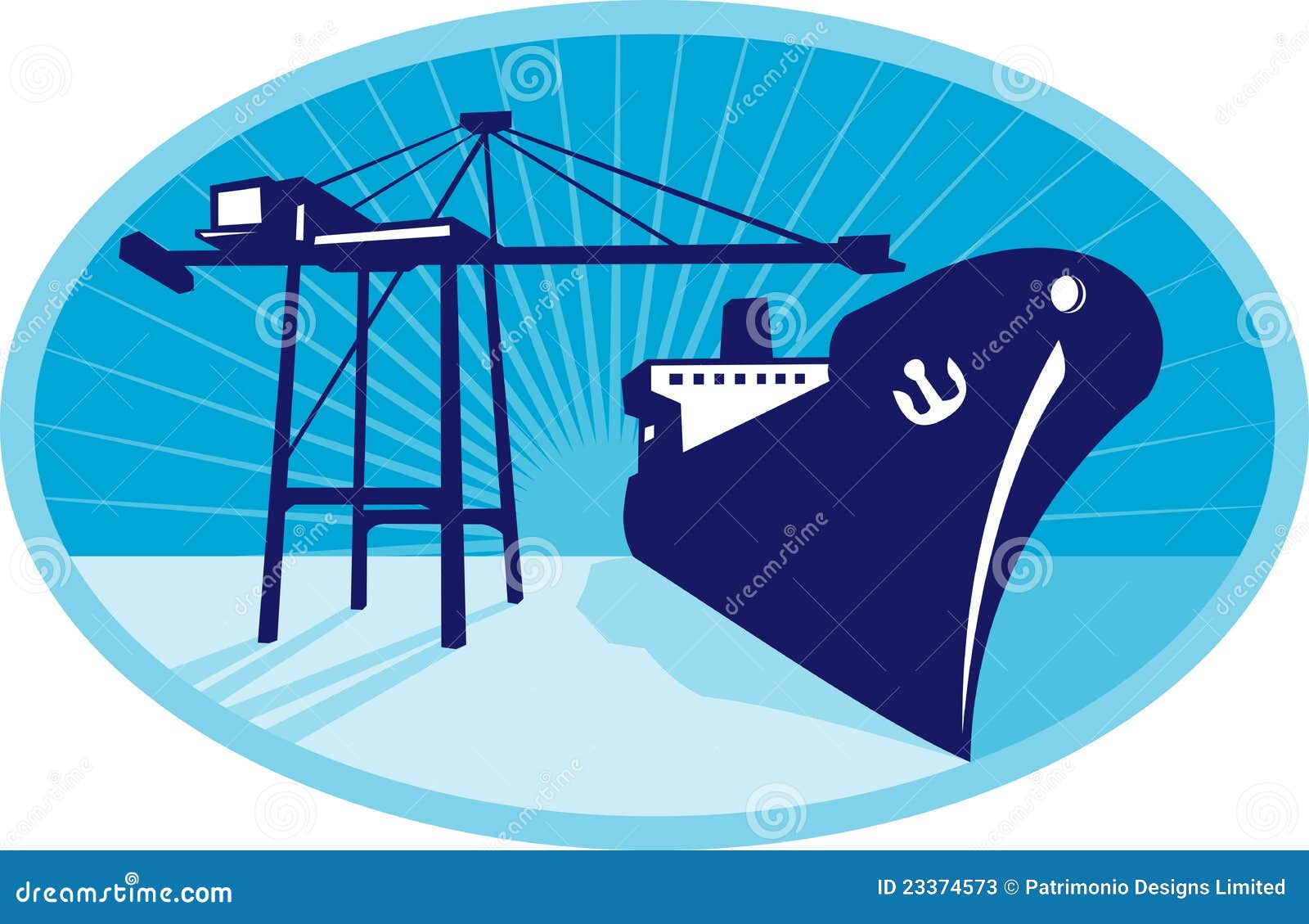 Boom Crane Loading A Cargo Ship Continuous Line Drawing Vector ...
