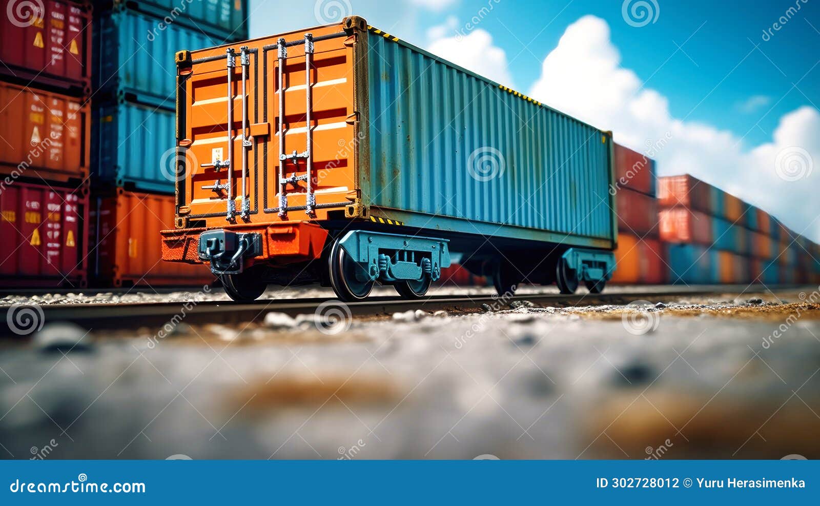 Container Box from Cargo Ship for Import-export, Logistics Concept. Sea ...