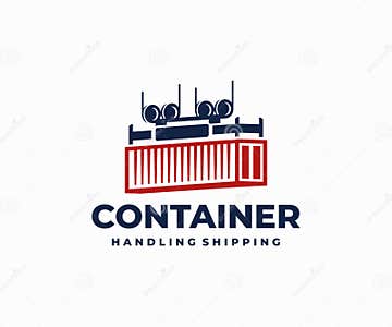 Container Box Handling Logo Design. Shore Crane Loading Vector Design ...