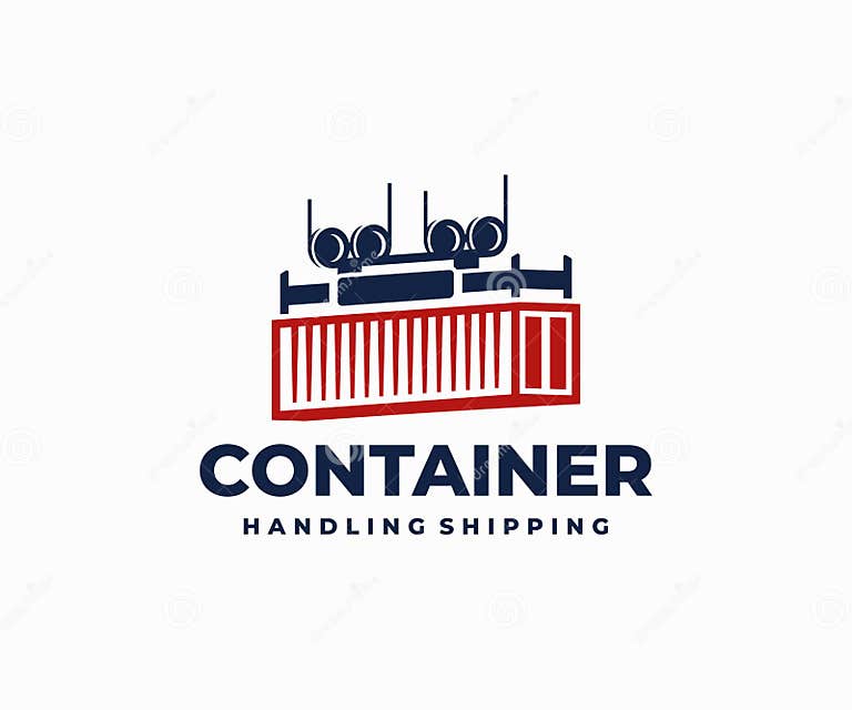 Container Box Handling Logo Design. Shore Crane Loading Vector Design ...