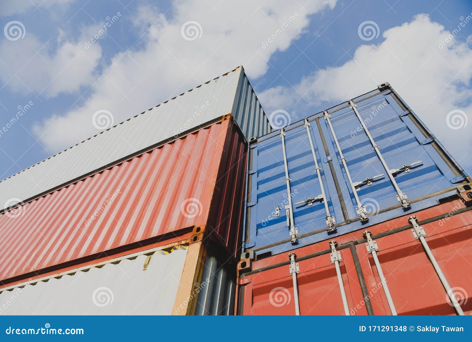 Container Box in Shipping Yard of Dockyard Stock Photo - Image of ...