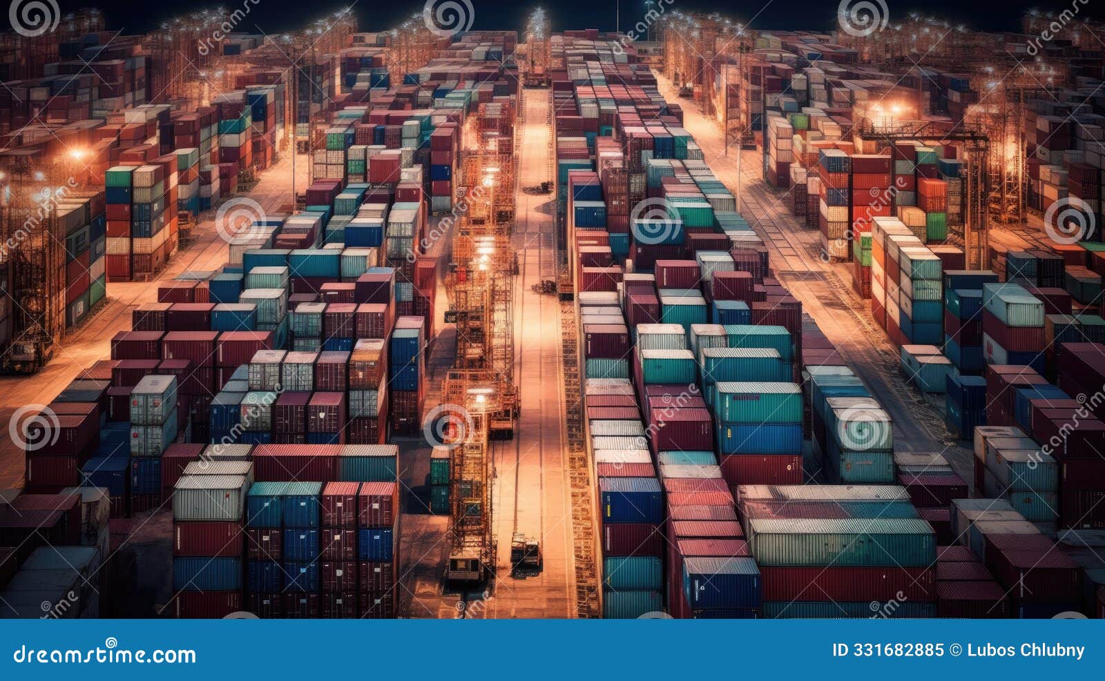 Container Box in Warehouse in Shipping Port Stock Illustration ...