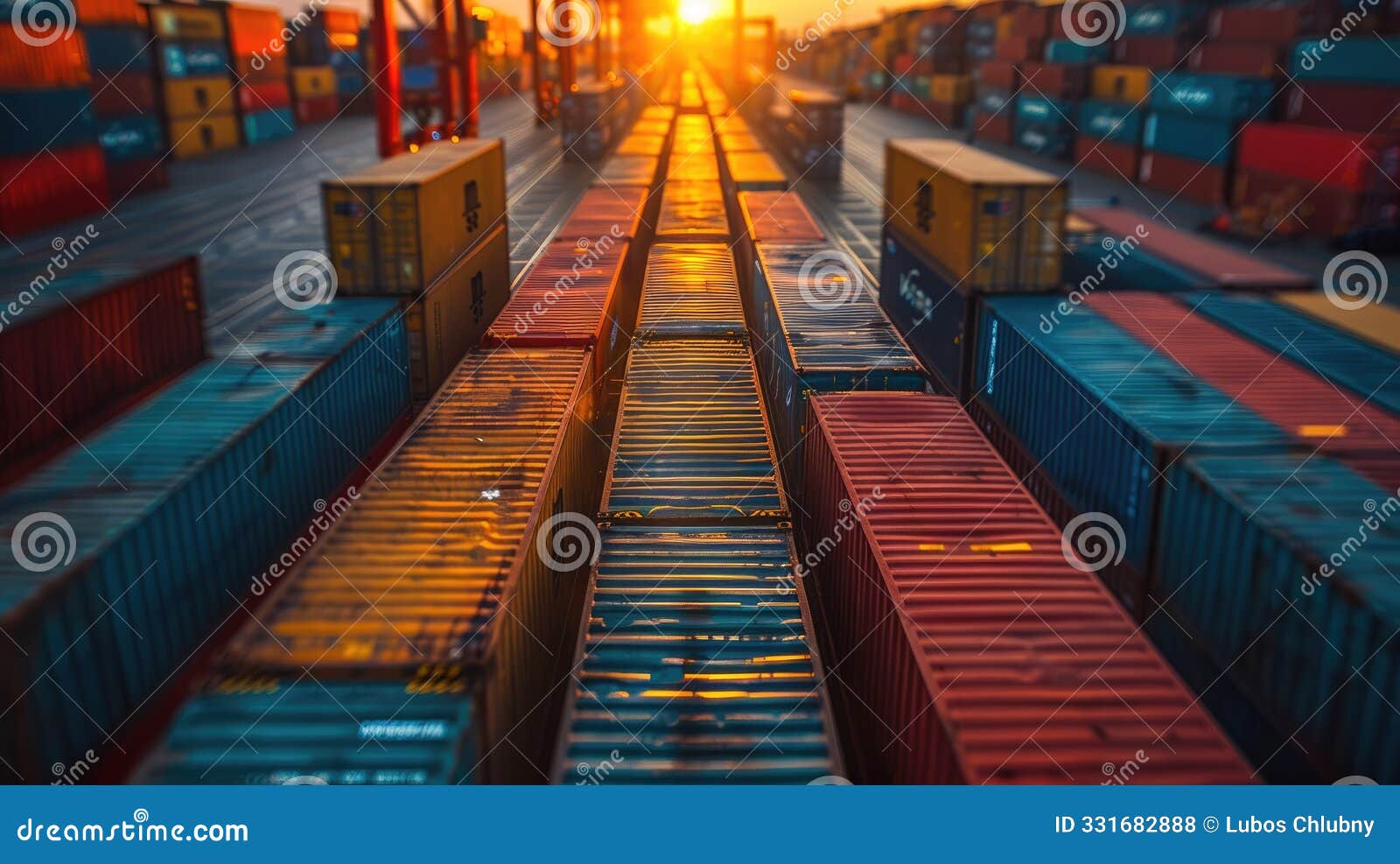 Container Box in Warehouse in Shipping Port Stock Photo - Image of ...
