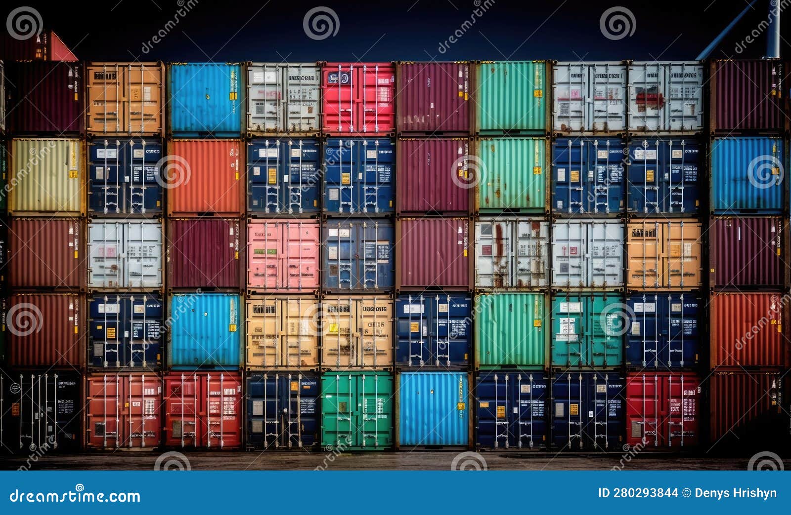 Container Boxes Being Loaded Onto Cargo Ship for Export. Creating Using ...