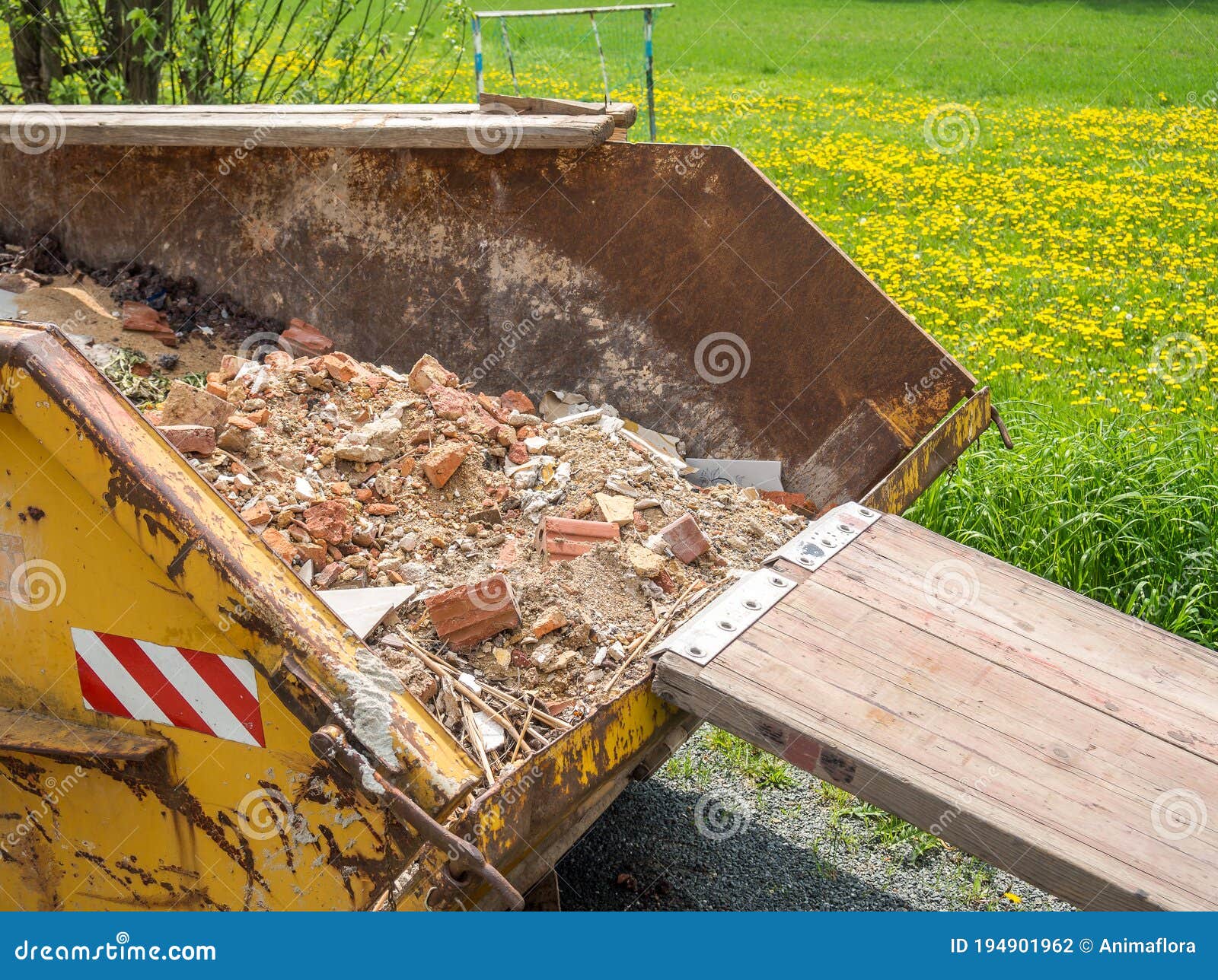 Container with Building Rubble Stock Photo - Image of natural ...