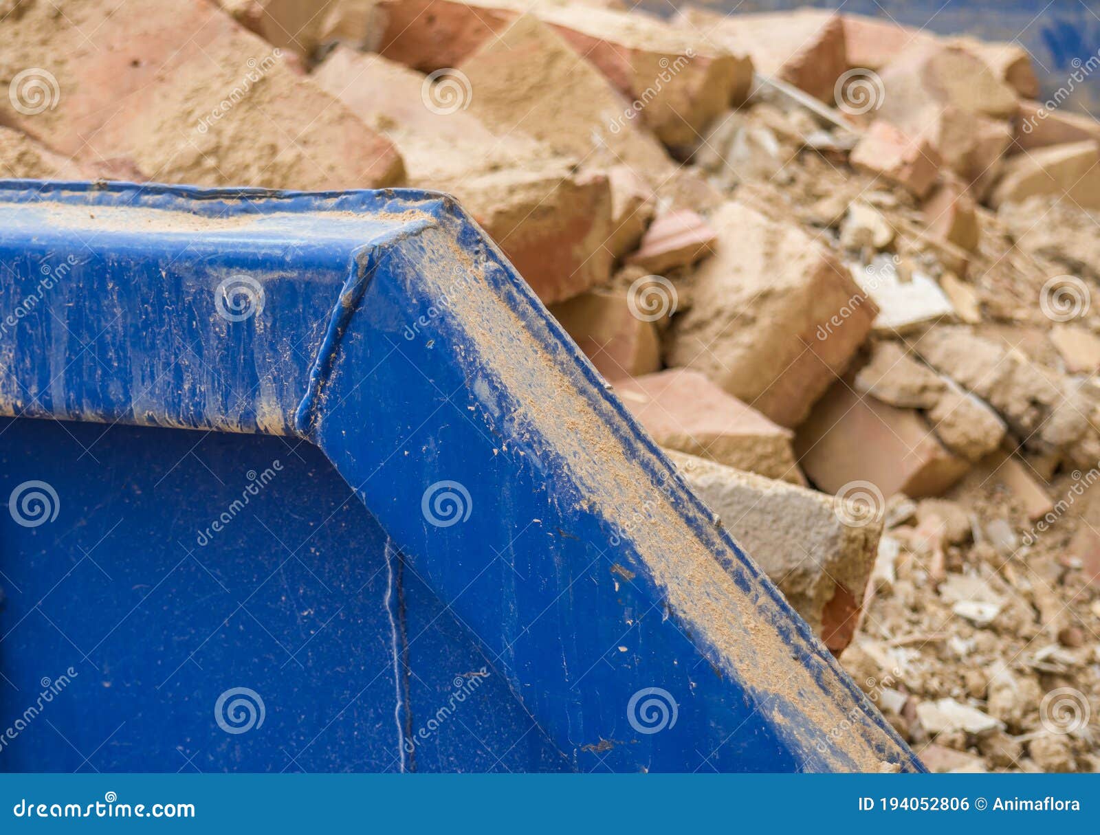 Container with Building Rubble Waste Stock Photo - Image of waste ...