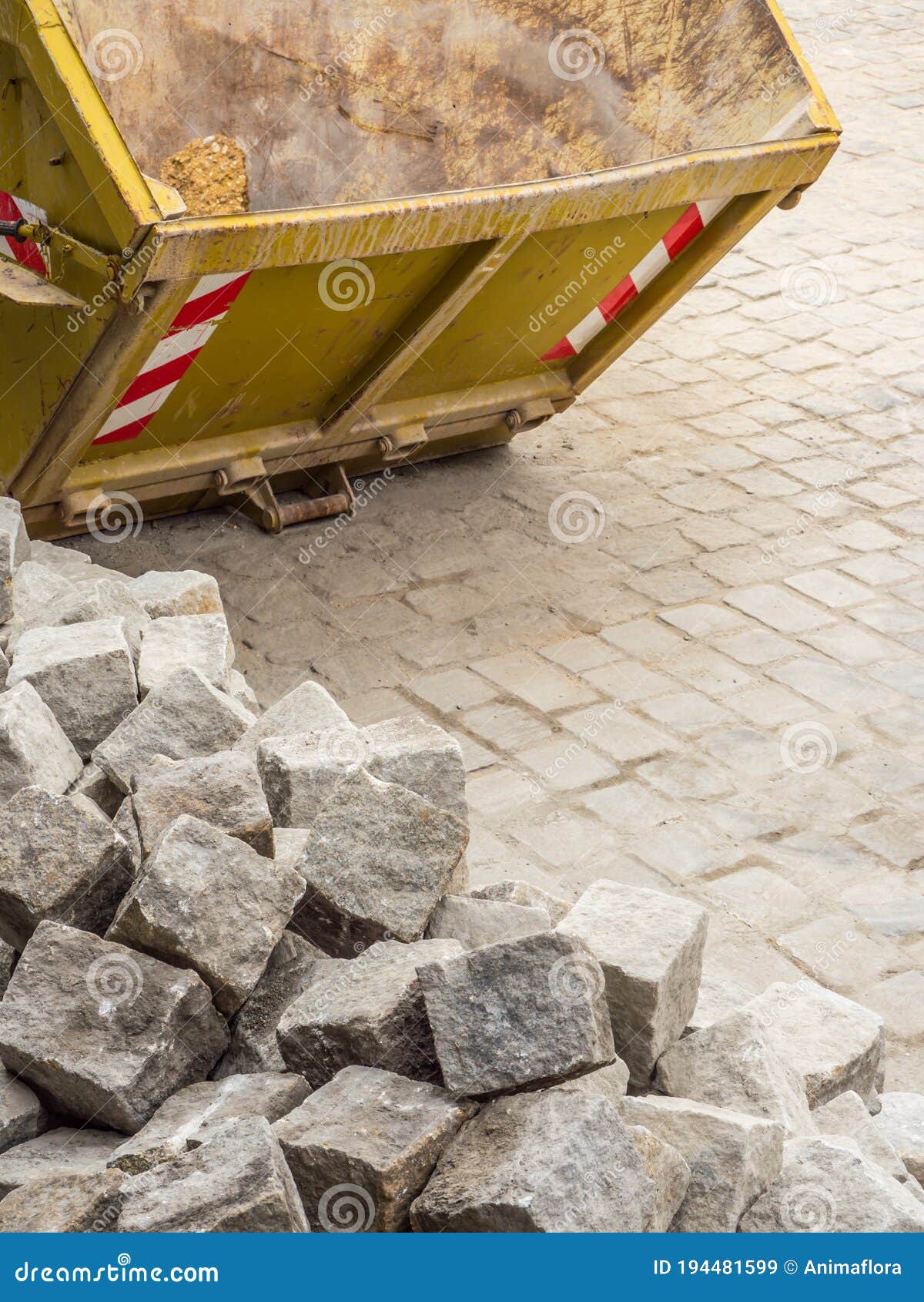 Container with Building Rubble Waste Stock Image - Image of waste ...
