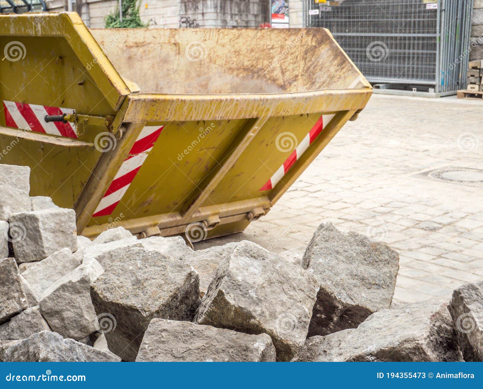 Container with Building Rubble Waste Stock Image - Image of industry ...
