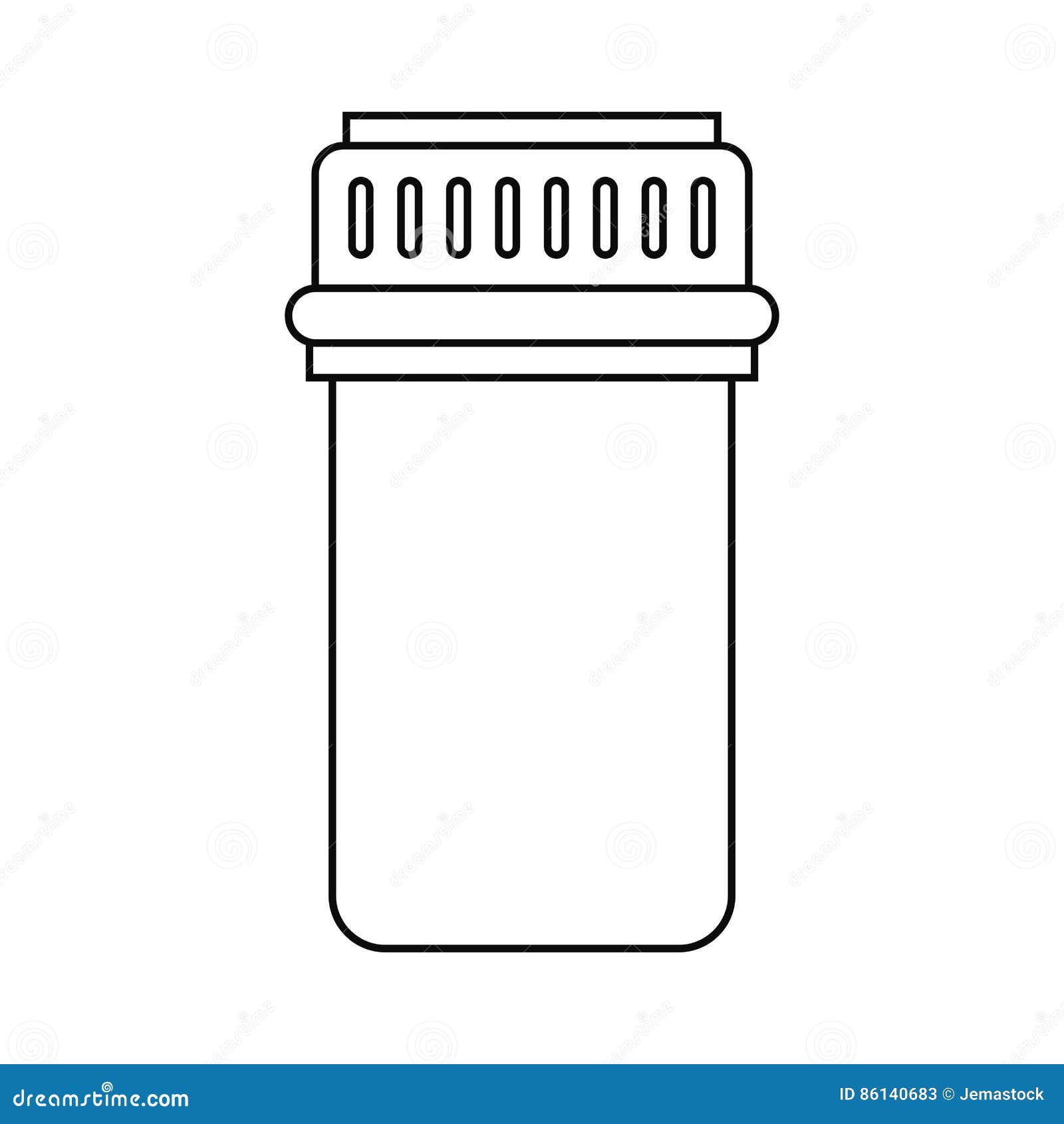 Container Capsule Medicine Icon Thin Line Stock Vector - Illustration ...