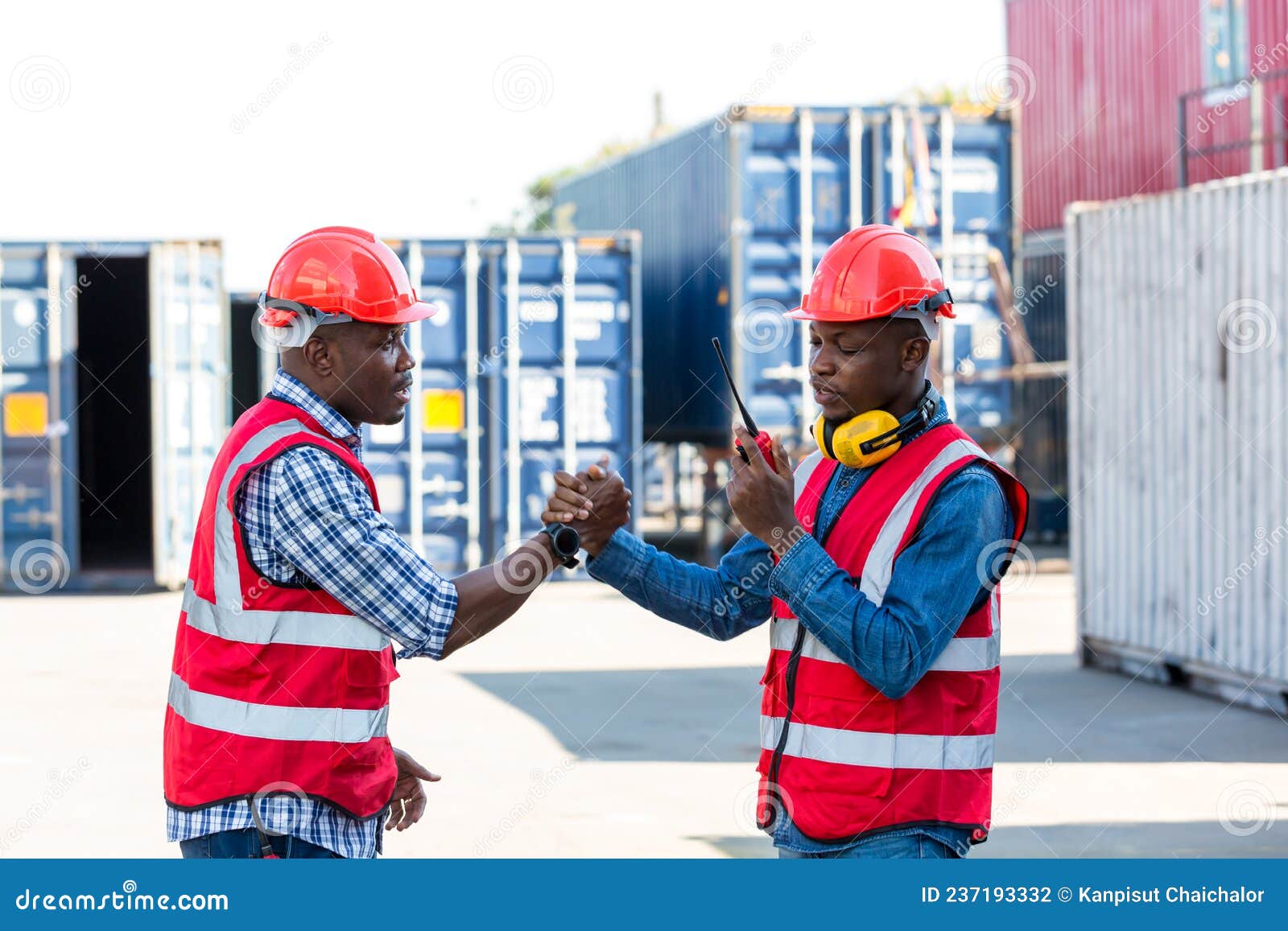 Container Cargo Foreman Partners Successful Happy Together into ...