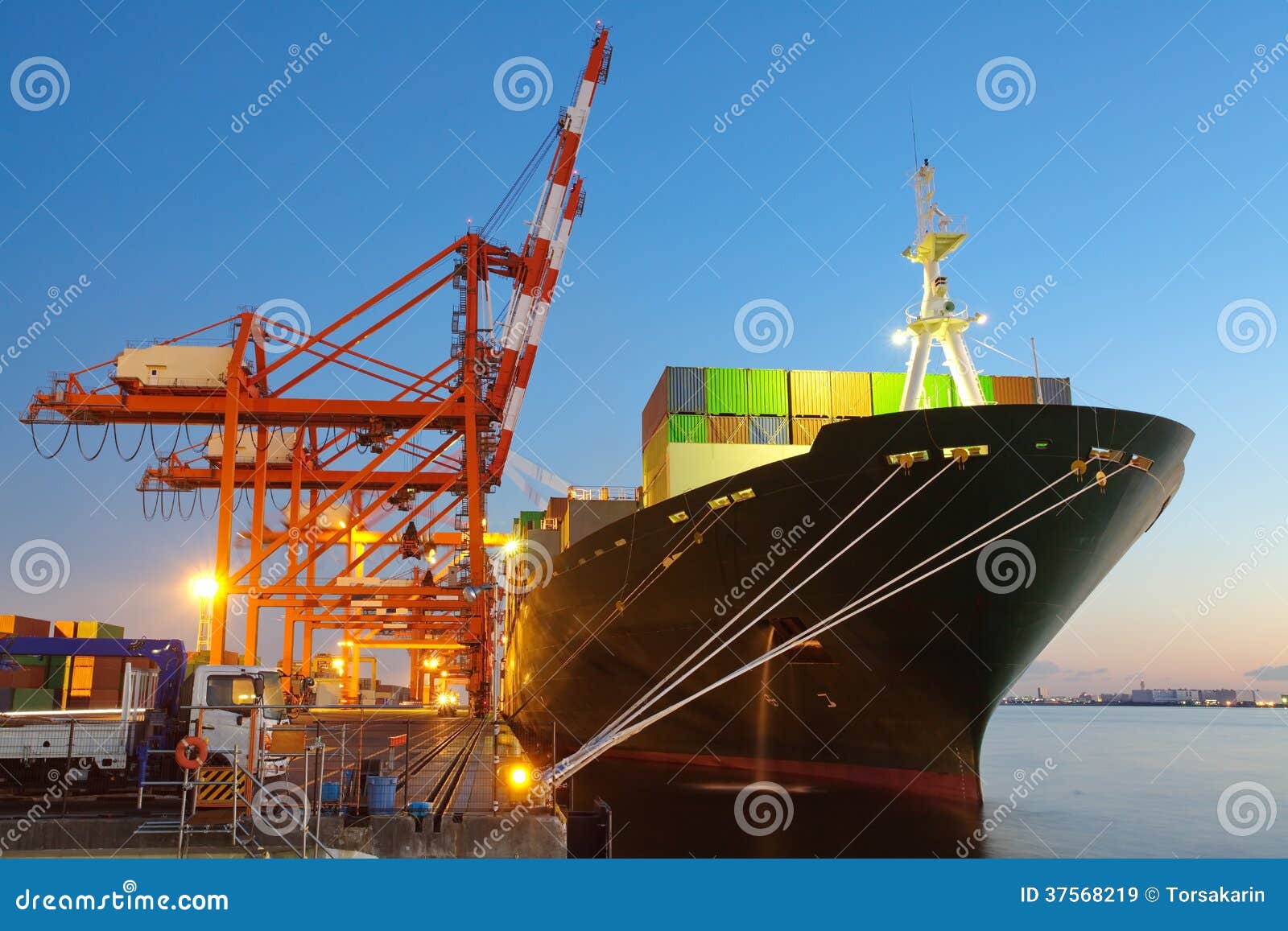 Container Cargo Freight Ship Stock Image - Image of trade, industry ...