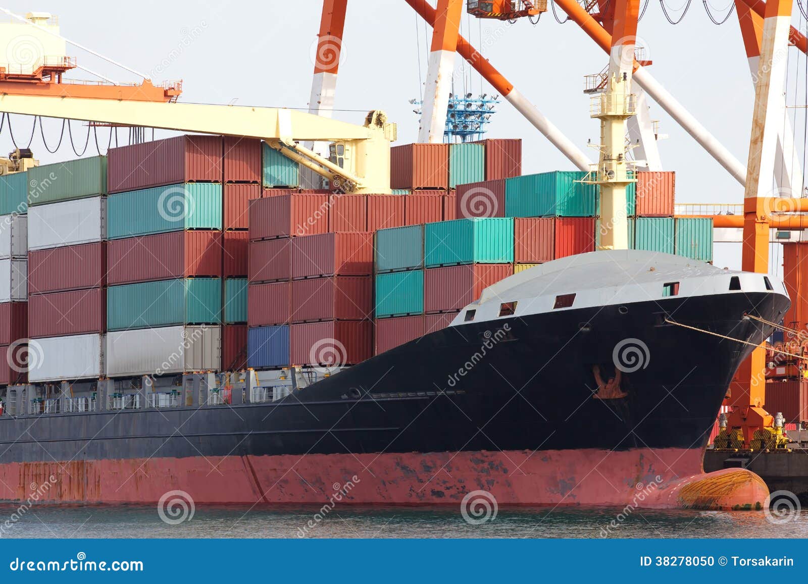 Container Cargo Freight Ship Stock Photo - Image of shipping, port ...