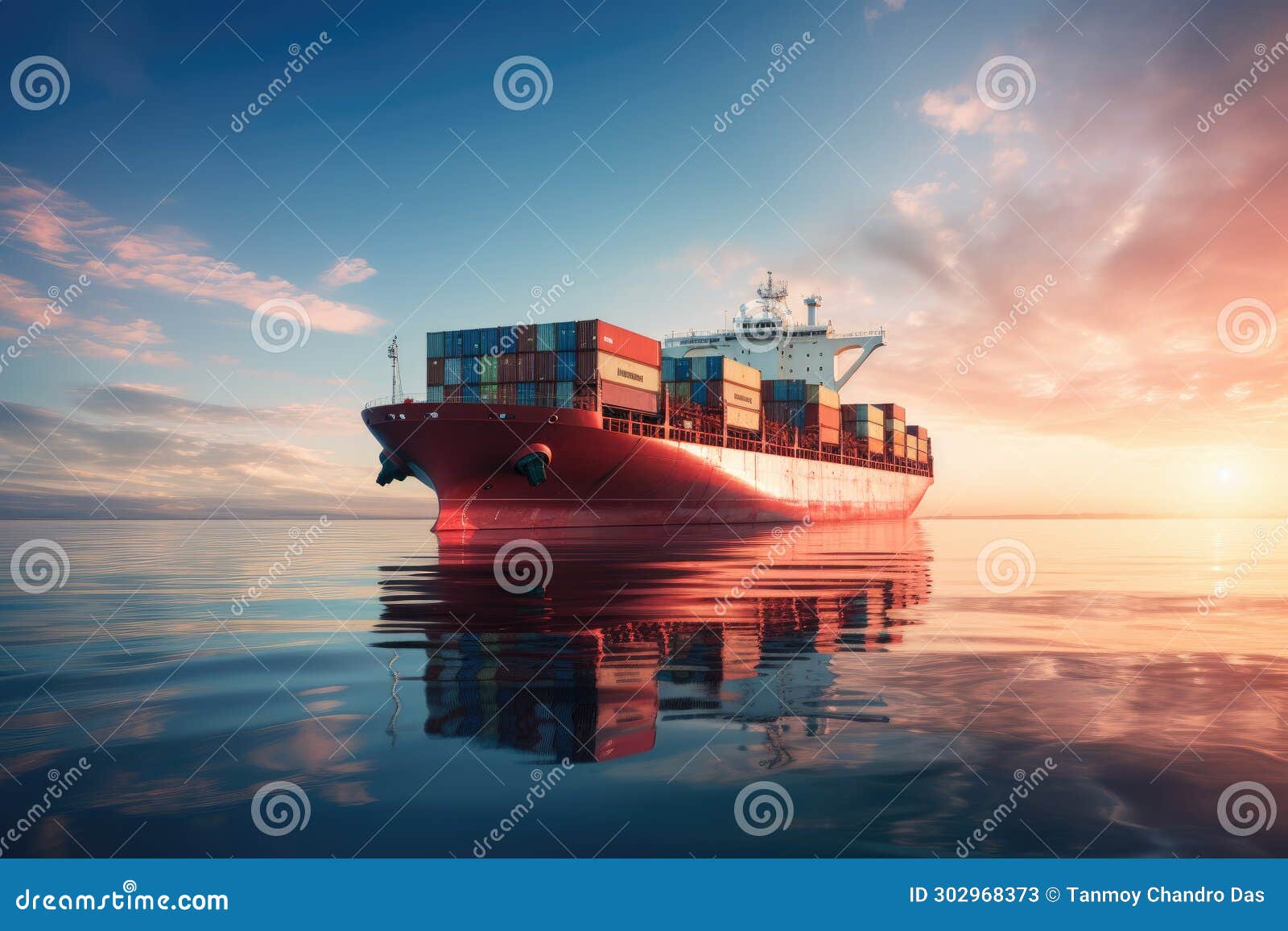 Container Cargo Freight Ship in the Calm Sea Ai Generator Stock ...