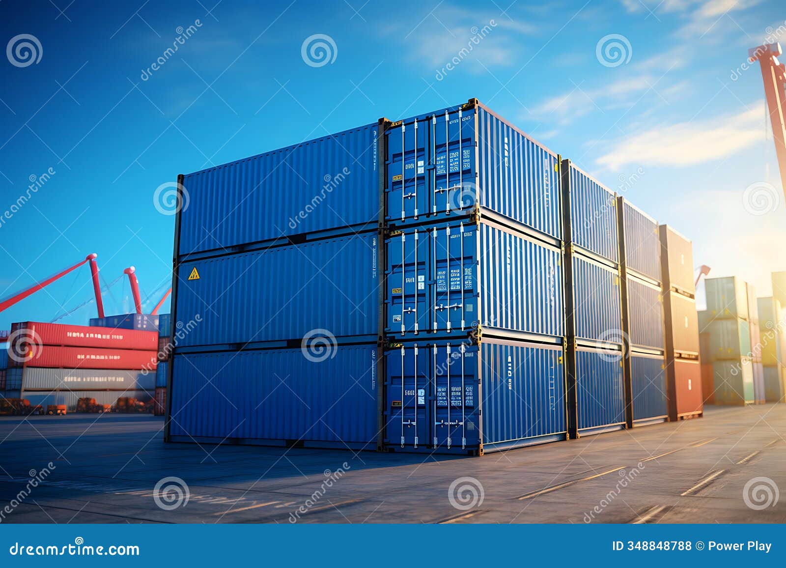 Container Cargo Freight Ship for Logistic Import Export Background. 3d ...