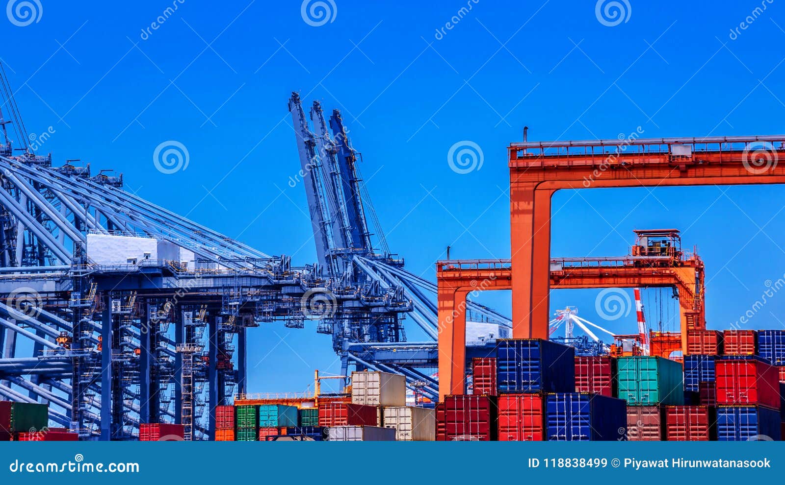 Container Cargo Freight Ship in Container Terminal Stock Image - Image ...