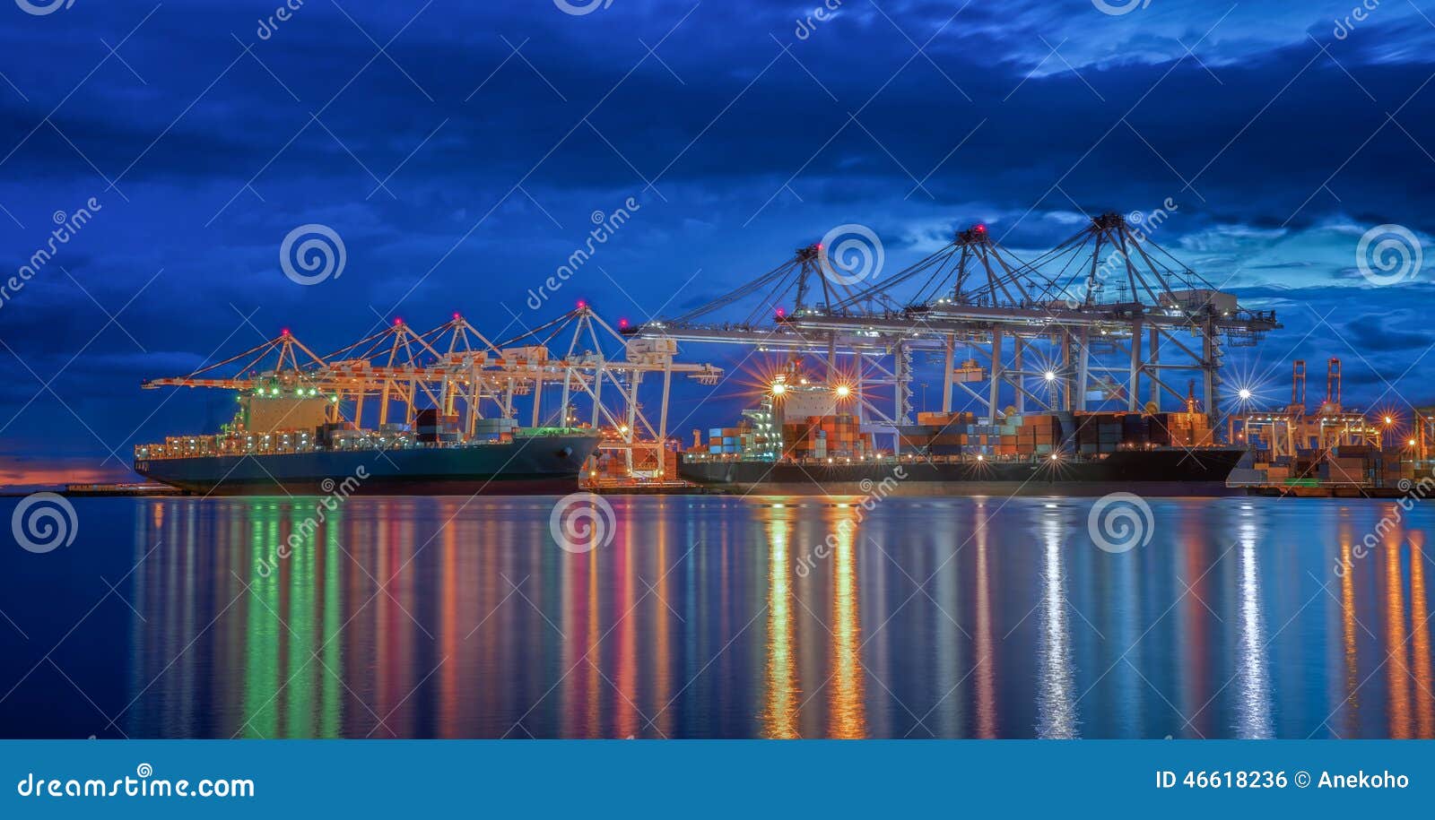 Container Cargo Freight Ship Stock Photo - Image of harbour, crane ...